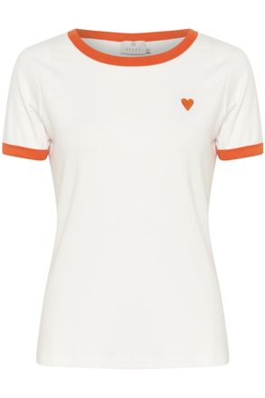 Kaffe T-Shirt KAlilian XXL, Chalk/Granadine Heart XXL