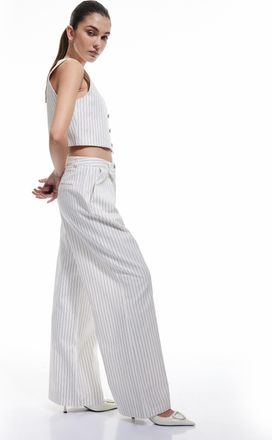 Koton HOSEN Koton Gestreifte Weitbein-Stoffhose