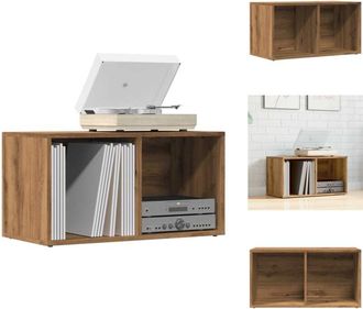 vidaXL Vidaxl - Bo&icirc;tes de rangement lp ch&ecirc;ne artisanal bois ing&eacute;nierie - Bo&icirc;te De Rangement lp - Bo&icirc;tes De Rangement lp - Table Pour Tourne-disque - Meuble