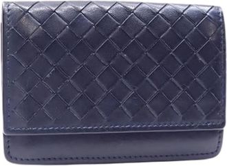 Bottega Veneta unisex, Pre-owned, Bleu, Taille: ONE Size Portefeuille en cuir Pre-owned