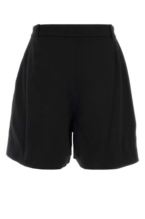 Alessandra Rich Womens Black Stretch Crepe Bermuda Shorts
