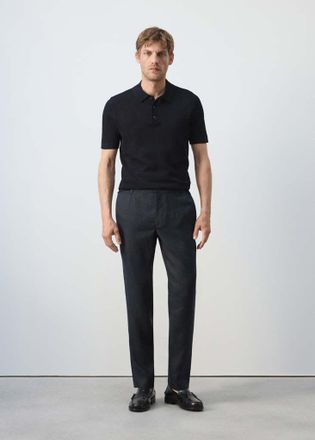 Mango Polo 100 % coton maille bleu marine - Homme - XXL - MANGO MAN