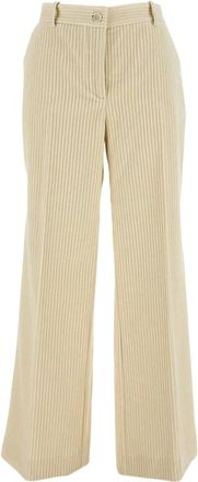 P.A.R.O.S.H. P.a.r.o.s.h., Femme, Pantalons, Blanc, Taille: 42 FR Corduroy Wide Pantalons