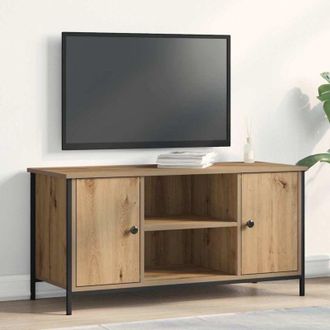vidaXL Vidaxl - Meuble tv ch&ecirc;ne artisanal 100 x 40 x 50 cm Bois ding&eacute;nierie