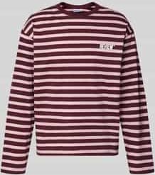Review Gestreiftes Langarmshirt mit Logoprint vorne und hinten