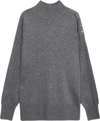 Oltre Femme, Pulls, Gris, Taille: 38/40 FR Lurex Cashmere Blend Turtleneck