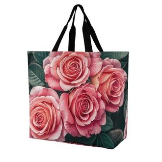 Generic Fleurs Roses Sac A Main Femme L&eacute;ger Tote Bag D&eacute;contract&eacute; Sac &Agrave; Bandouli&egrave;re Pour Travail Shopping Quotidienne