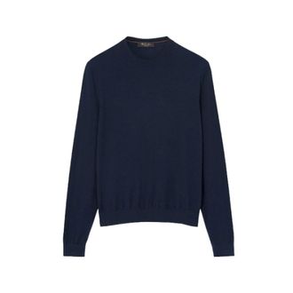 Loro Piana Blaues Crewneck Sweatshirt Klassische Silhouette - - Knitwear - Herren - Blau - XL