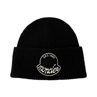 Moncler Schwarze Wollwinterm&uuml;tze - - Accessories - Herren - Schwarzk - ONE SIZE