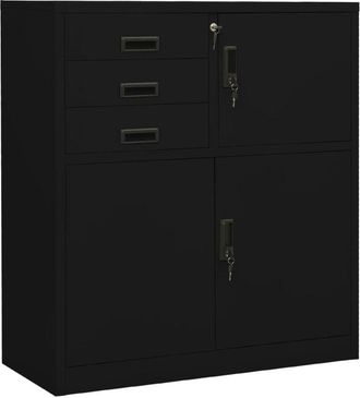 vidaXL Armoire de bureau Noir 90x40x102 cm Acier Vidaxl