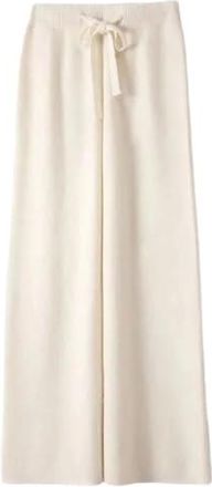 Generic Pantalon dhiver doux et large en tricot pour femme - Pantalon droit d&eacute;contract&eacute; en laine, blanc, L