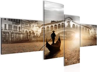 Runa Art Bild XXL 4 Teilig Venedig Italien 200 x 100 cm Kunstdruck auf Vlies Leinwand Wanddeko Wohnzimmer Schlafzimmer 006641b