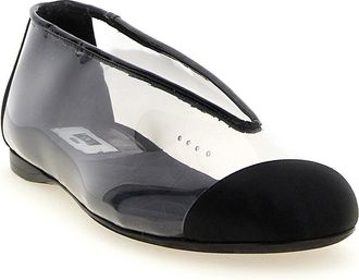 Moschino PVC with Satin Details Ballet Flat - Black