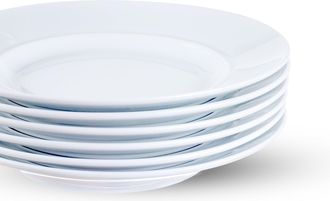 Urban Lifestyle 6 x Pastateller/Salatteller/Porzellanteller/Nudelteller Set Ø 26,5 cm | Tiefe Außenkante 3,6cm