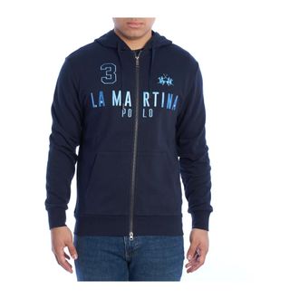 La Martina Homme, Sweatshirts et sweats à capuche, Bleu, Taille: S SweaT-shirt zippé à capuche