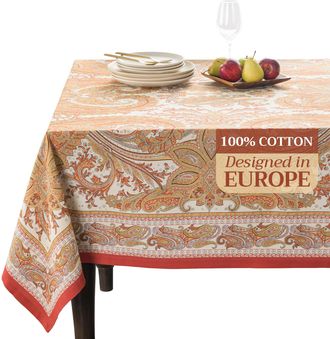 Maison d'Hermine du Kaschmir Tischdecke, 100% Baumwolle, Baumwolle, Mehrfarbig, 54 x 54 Zoll