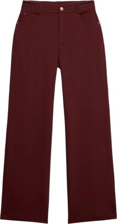 Oltre Femme, Pantalons, Rouge, Taille: 40 FR Cotton Blend Palazzo Pants