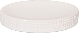 Spirella Seifenschale Steinoptik dekorative Badausstattung Seifenablage Venise aus Keramik Maße: 13 x 10 x 2 cm - Weiß