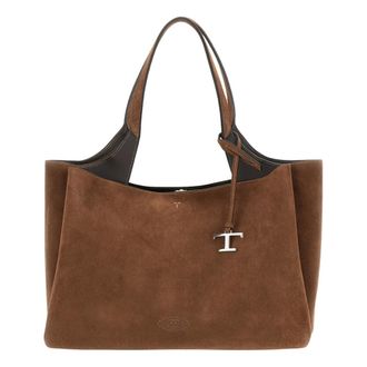 Tod's Femme, Sacs, Brun, Taille: ONE Size T Timeless Tote