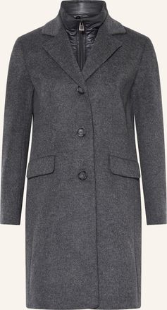 Cinzia Rocca Icons Cinzia Rocca Wollmantel Mit Herausnehmbarer Blende grau