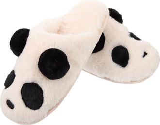 Valiclud Pantoufles Pelucheuses Dessin Anim&eacute; Panda Pour Femmes Douceurs Dint&eacute;rieur Chaudes Confortables Taille 25 Cm Maison Automne Hiver
