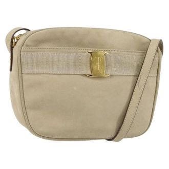 Ferragamo Pre-owned Wildleder Schultertasche - - Pre-owned - Damen - Beige - ONE SIZE