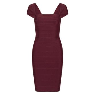 Rotate Rotate Birger Christensen, Femme, Robes, Rouge, Taille: 34 FR Robe mi-longue ajust&eacute;e en maille