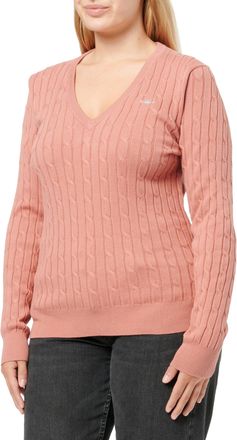 GANT Stretch Cotton Cable V-Neck