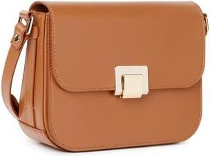 Saison 1865 Umh&auml;ngetasche aus Flora-Leder - Braun