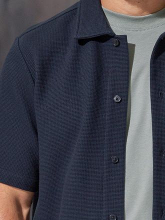 Lerros Poloshirt Poloshirt mit durchgehender Knopfleiste, unifarben