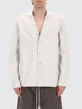 Rick Owens Rick Owens DRKSHDW Lang&auml;rmeliges V-Ausschnitt-Baumwollhemd mit Knopfverschluss