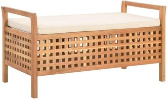 vidaXL Vidaxl - Banc de rangement 93x49x49 cm Bois de noyer massif