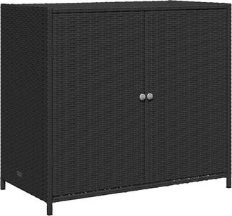 vidaXL Gartenschrank Schwarz 83x45x76 cm Poly Rattan vidaXL