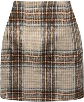 Generic Jupe pour femme - Jupe &eacute;vas&eacute;e - Jupe pliss&eacute;e - &Eacute;l&eacute;gante moulante - Jupe crayon - Jupe dhiver - Taille haute - Ligne A - Courte - Noir, beige, XL