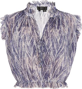 Faina Bluse Damen Blau Mehrfarbig