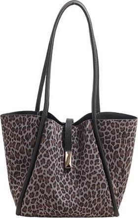 Generic Grand sac &agrave; aisselles en polyur&eacute;thane avec fermeture magn&eacute;tique - Imprim&eacute; l&eacute;opard - Style d&eacute;contract&eacute; - Pour le travail, le bureau, les voyages, le sh