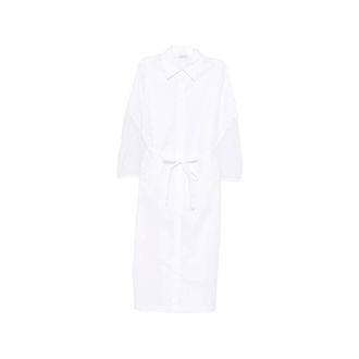 PESERICO Femme, Robes, Blanc, Taille: 38 FR Robe Midi &agrave; &agrave; la Taille