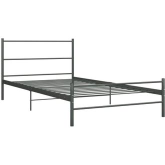vidaXL Bettgestell Grau Metall 90&times;200 cm Vidaxl