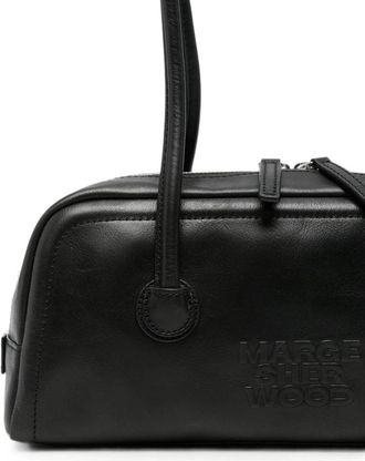 Margesherwood Debossed Logo Calf Leather Shoulder Bag - Black