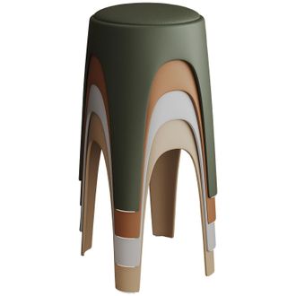 Generic 18.9Zoll stapelbare St&uuml;hle mit gepolsterten Sitzen, Runde Nesting Plastik f&uuml;r Flexible Klassenzimmer, Familie Versammlung, Langlebige R&uuml;ckenlose, Bunt