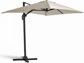 Oviala Parasol d&eacute;port&eacute; rotatif 2x3m en aluminium &eacute;cru