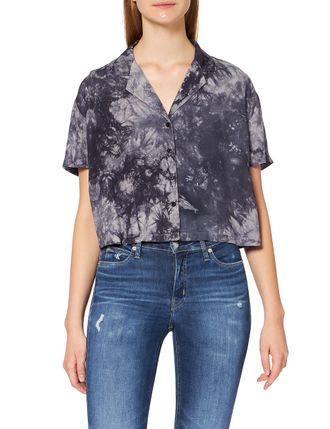 Urban Classics Ladies Viscose Tie Dye Resort Shirt Dark S