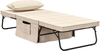 HOMCOM Homcom - Fauteuil chauffeuse lit convertible chaise longue et pouf 4 en 1 avec dossier inclinable 5 positions 1 place - coussin et pochette rangement