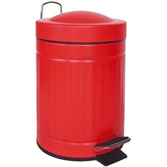 Laroom 13503 - Runder Abfalleimer, 3 l, Rot
