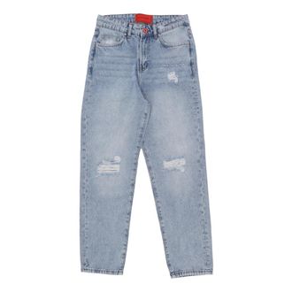 Vision Of Super Wei&szlig;e Logo-bestickte Blaue Denim-Jeans - - Jeans - Herren - Blau - W30