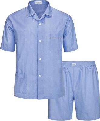 Novila Kurzer Schlafanzug aus Baumwolle mit Webmuster in