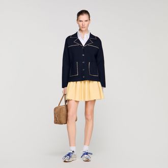 Sandro Cardigan mit Studs und Revers