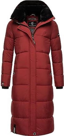 Marikoo Reliziaa Manteau dhiver chaud matelassé pour femme avec capuche amovible Tailles XS à XXL, rouge foncé, M