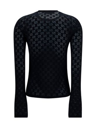 Gucci Womens Gg D&eacute;vor&eacute; Cotton T-Shirt Black Cotton; Polyester T-Shirts And Polos