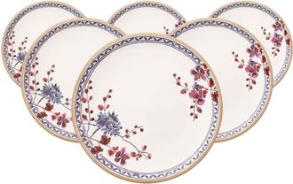 Villeroy & Boch Artesano Provençal Lavendel Speiseteller 6er Set, 27 cm, Großer Essteller mit erhöhtem Rand und Lavendel-Dekor, Premium Porzellan, Spülmaschinenfest, 